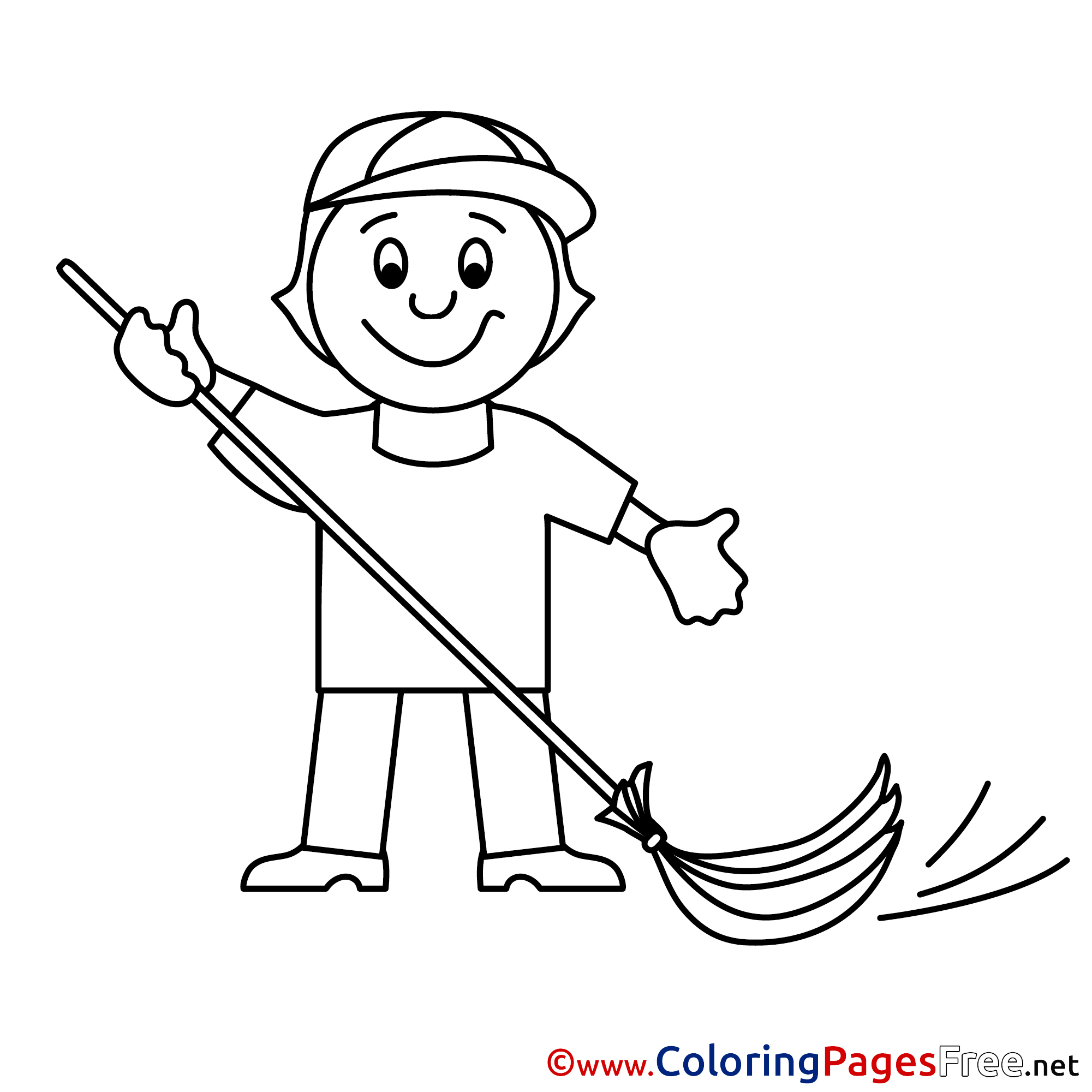 janitor coloring pages