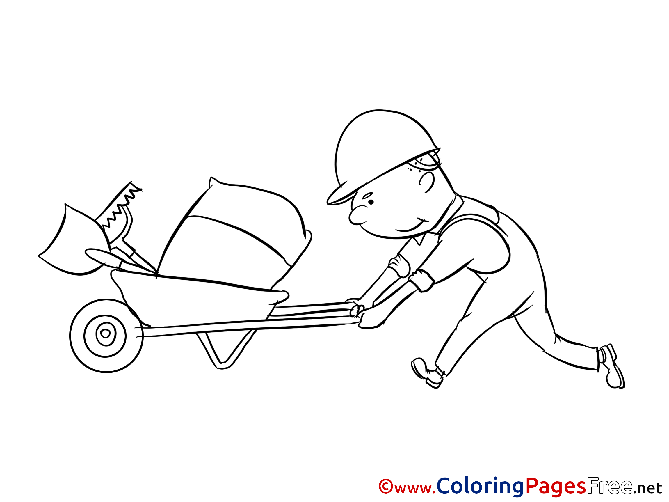 construction worker coloring pages free