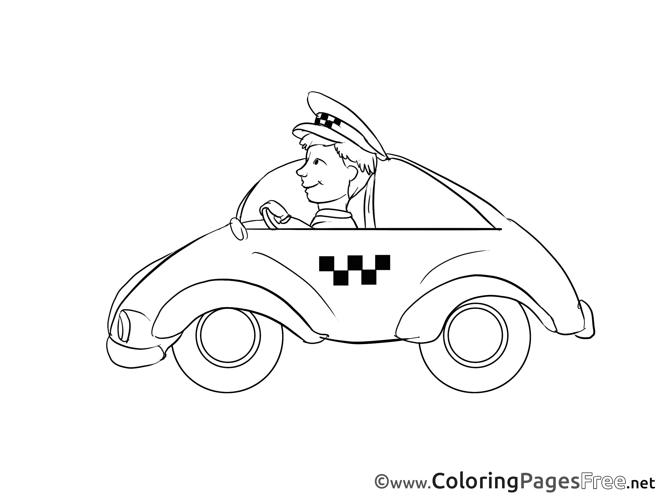 Driver for Children free Coloring Pages