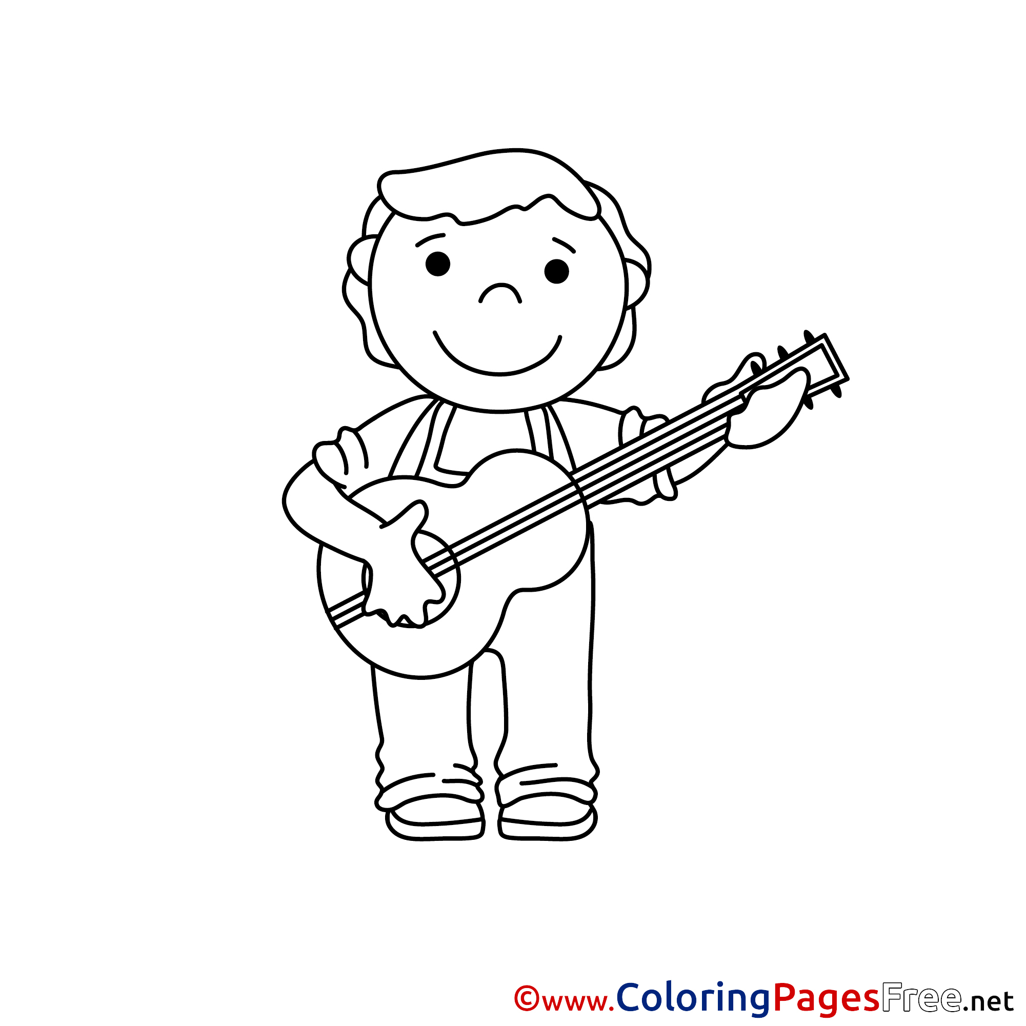 Guitarist Colouring Sheet download free