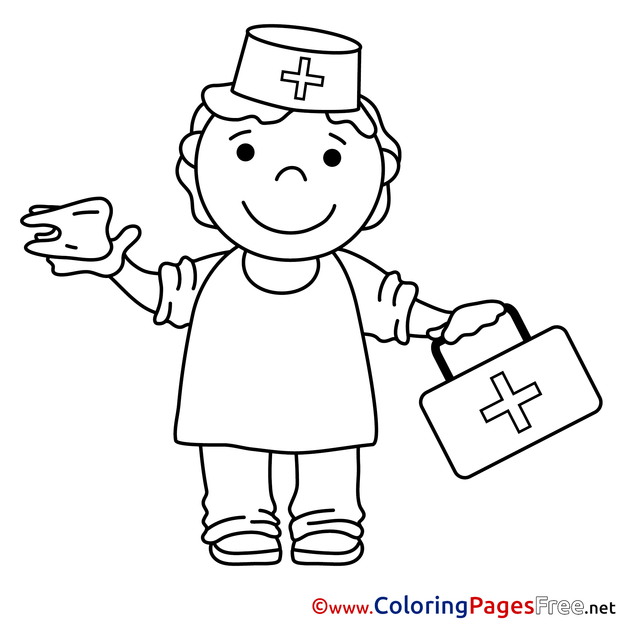 Nurse Colouring Sheet download free