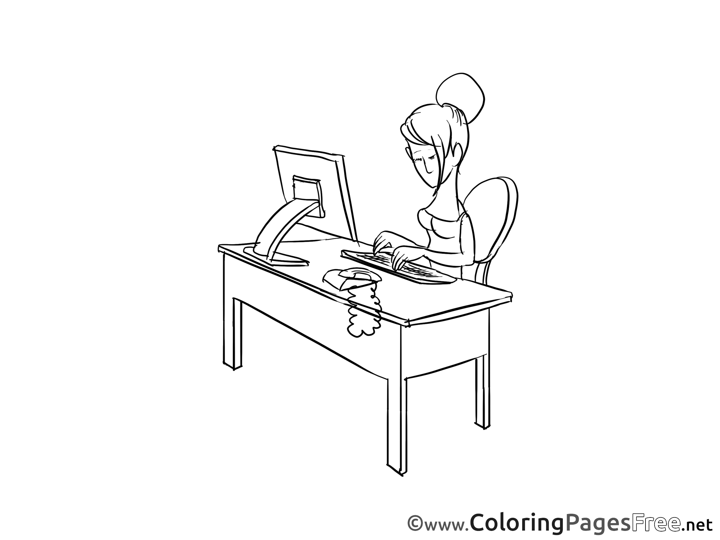 coloring pages of secretary