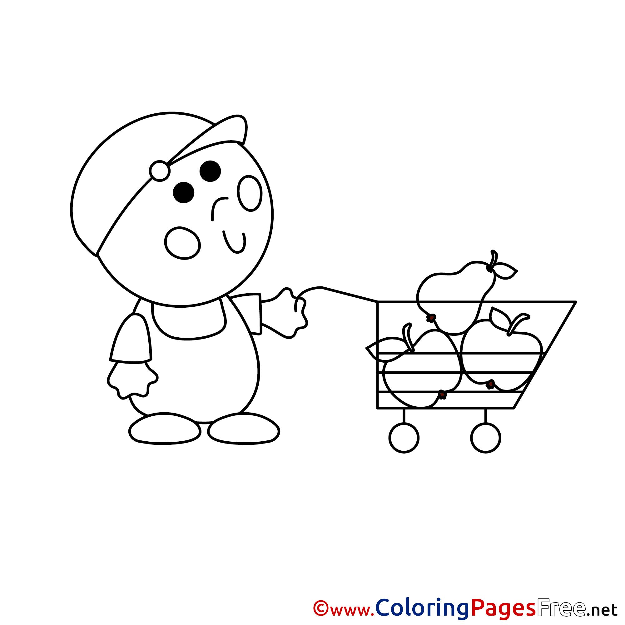 shopping coloring pages free