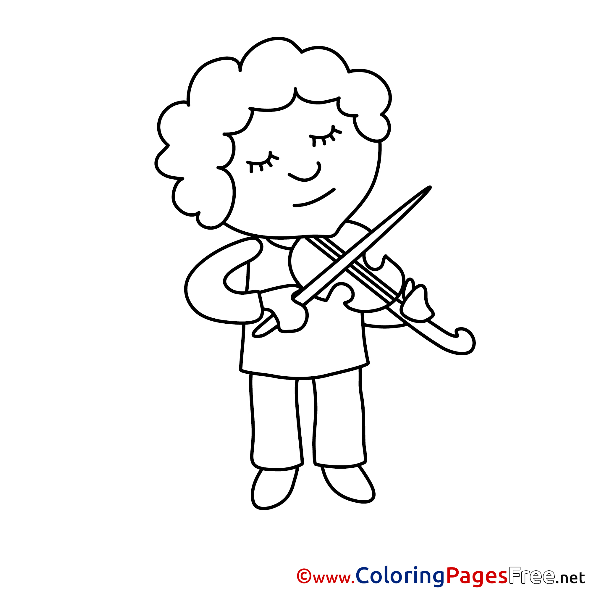 Violinist Children Coloring Pages free