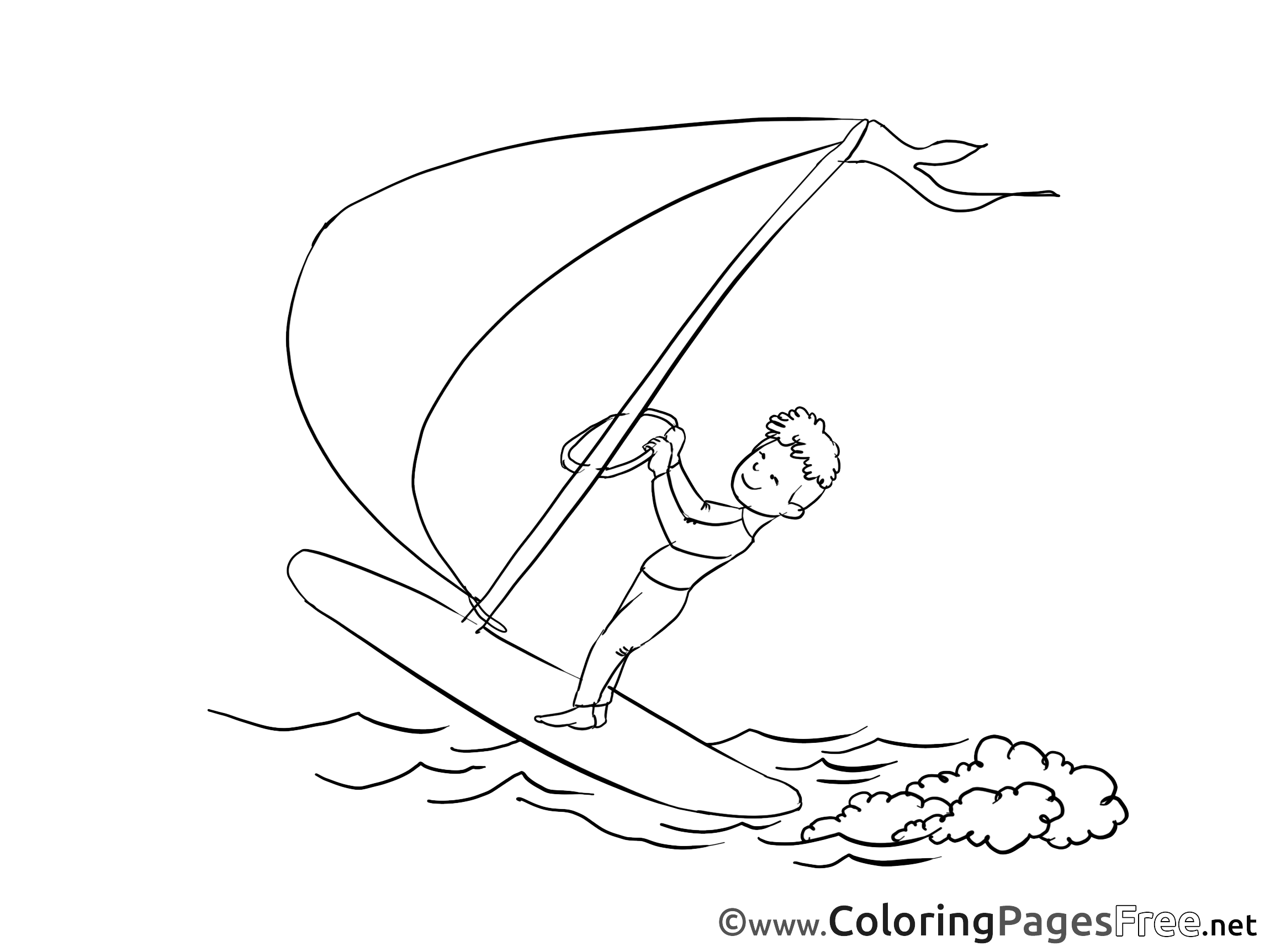 Windsurfer Coloring Pages for free