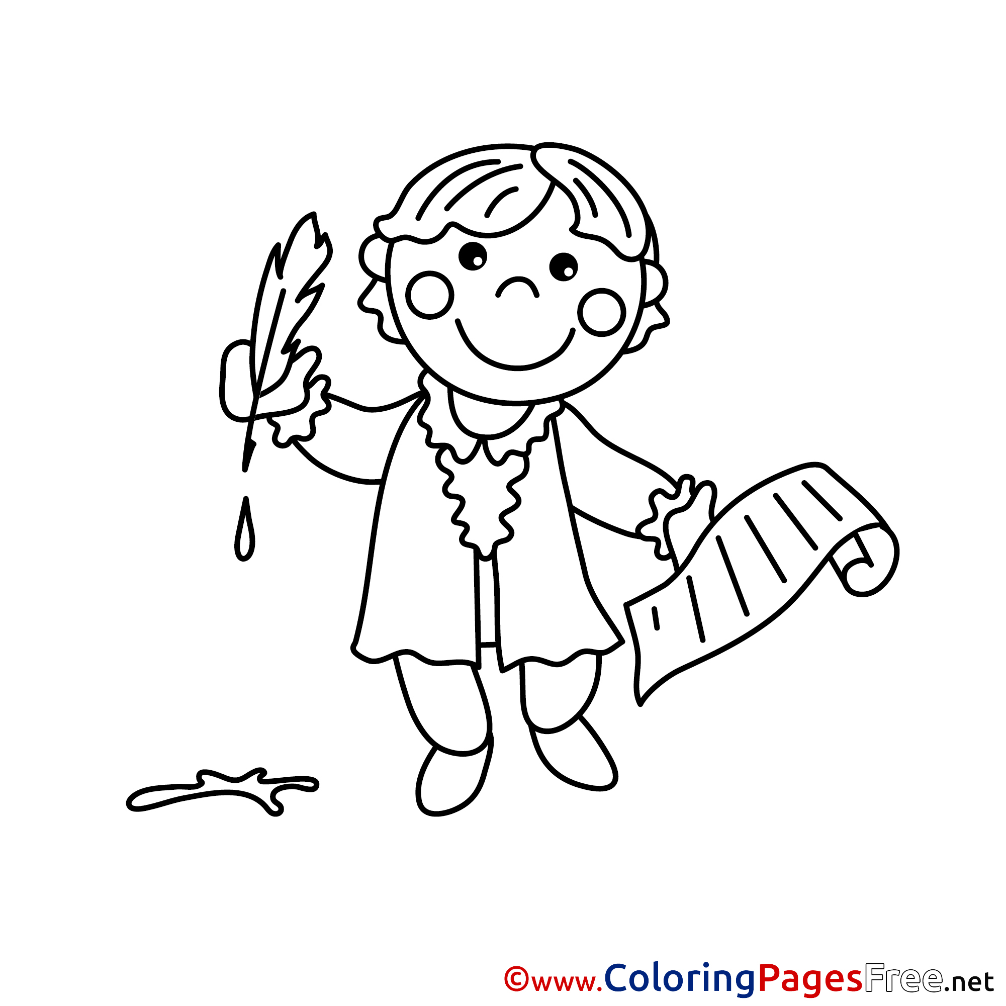 Writer free Colouring Page download