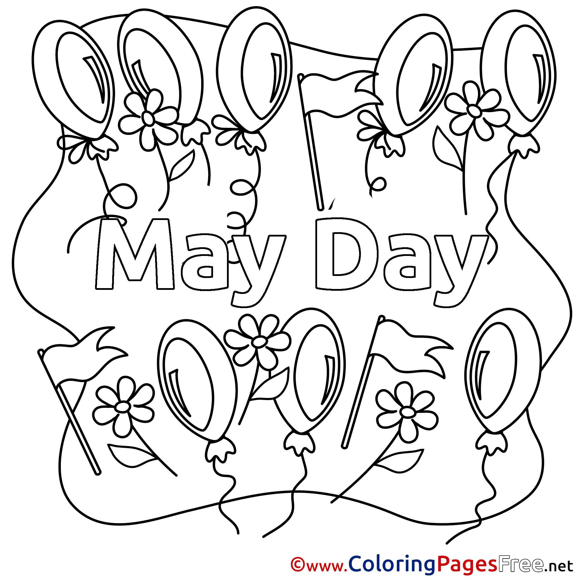 Balloons Coloring Sheets Workers Day free