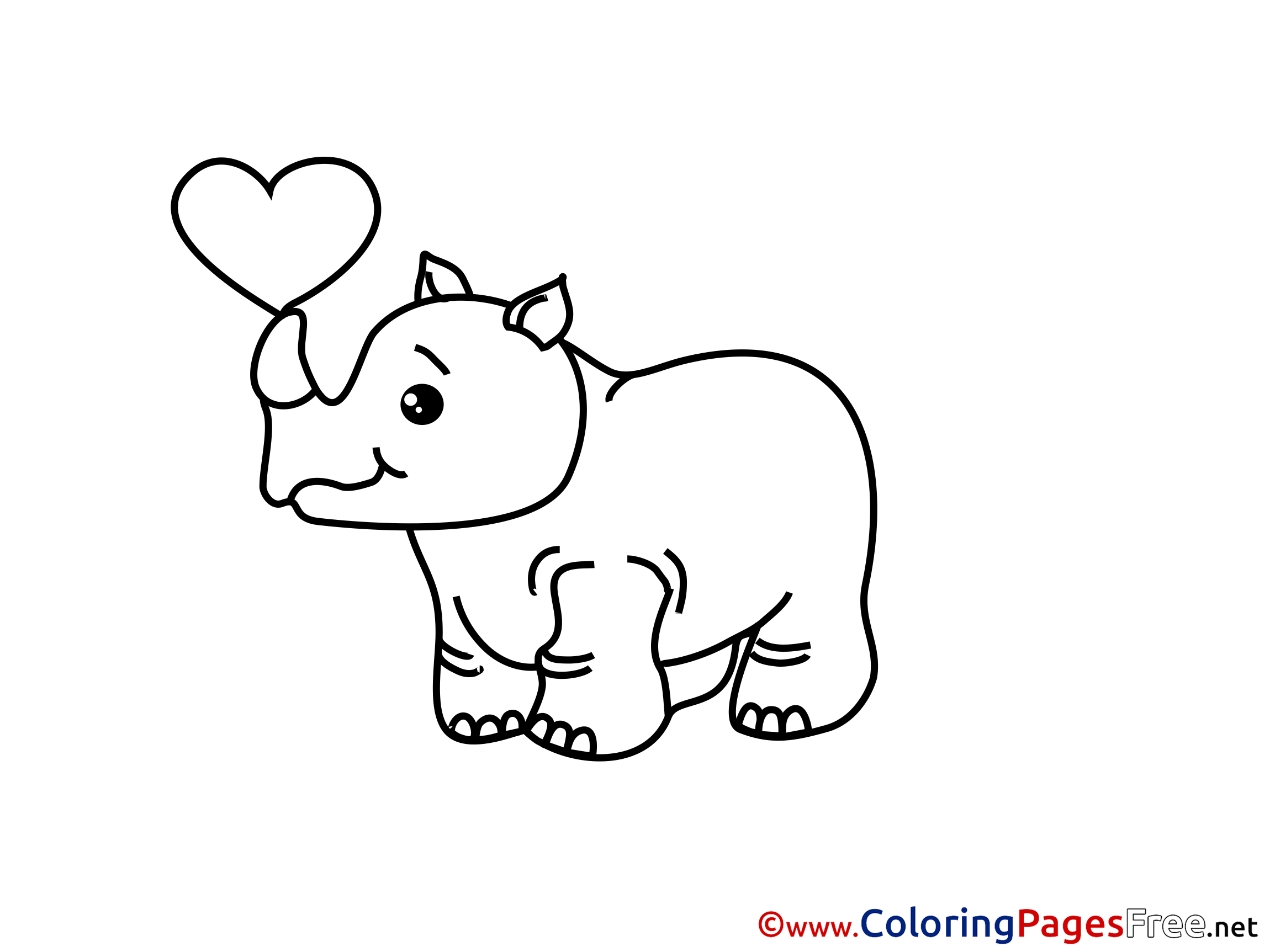 Cute Rhino Coloring Pages