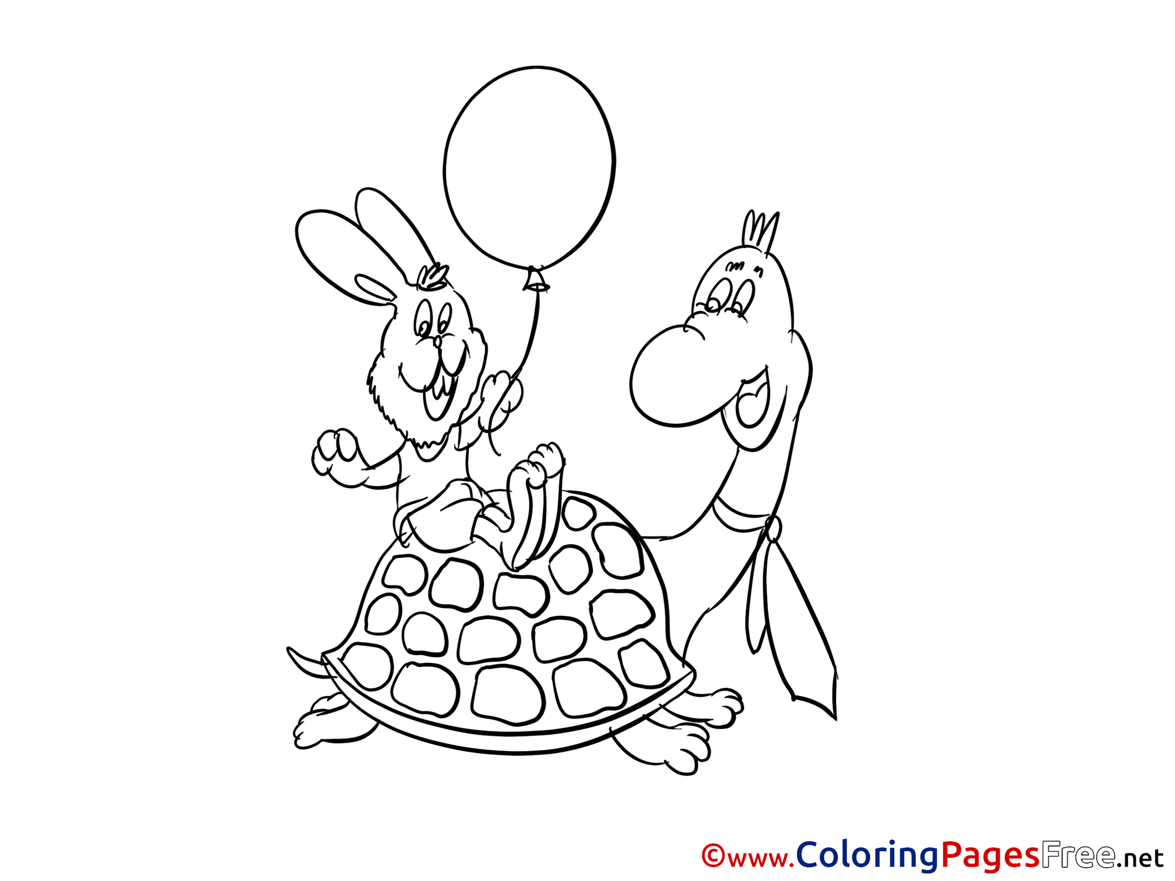 Coloring Pages Turtle And Hare